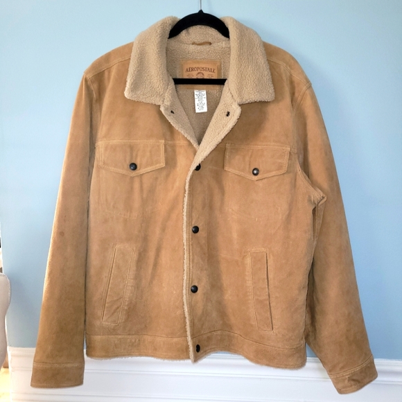 Aeropostale | Jackets & Coats | Mens Aeropostale Tan Leather Suede ...